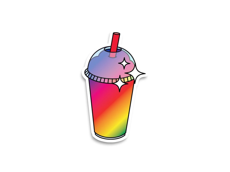 Slushie Sticker Holographic Rainbow Icee Drink Sticker - Etsy