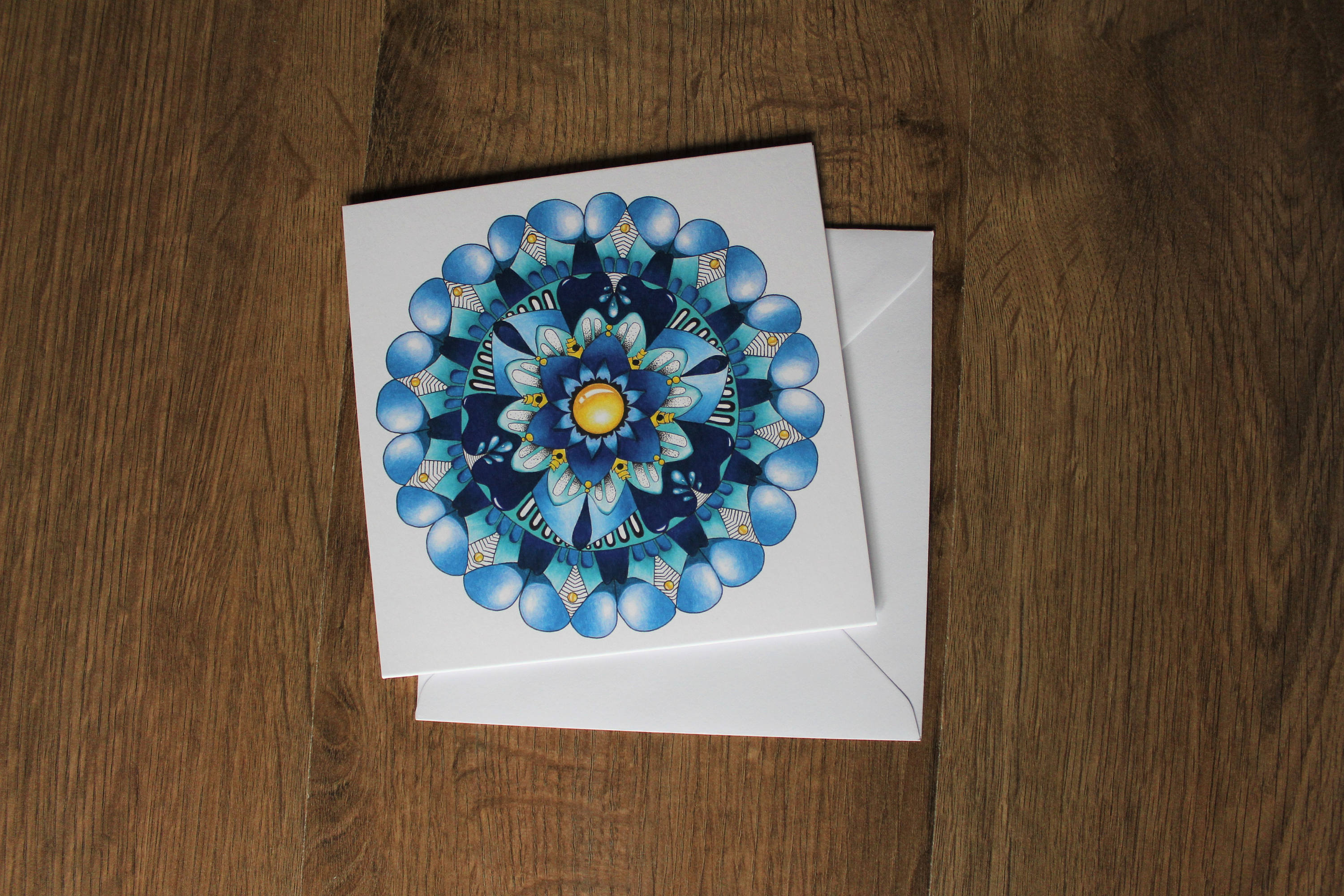 Pack of 5 Colourful Greeting Cards Envelopes Mandala Zentangle Design ...