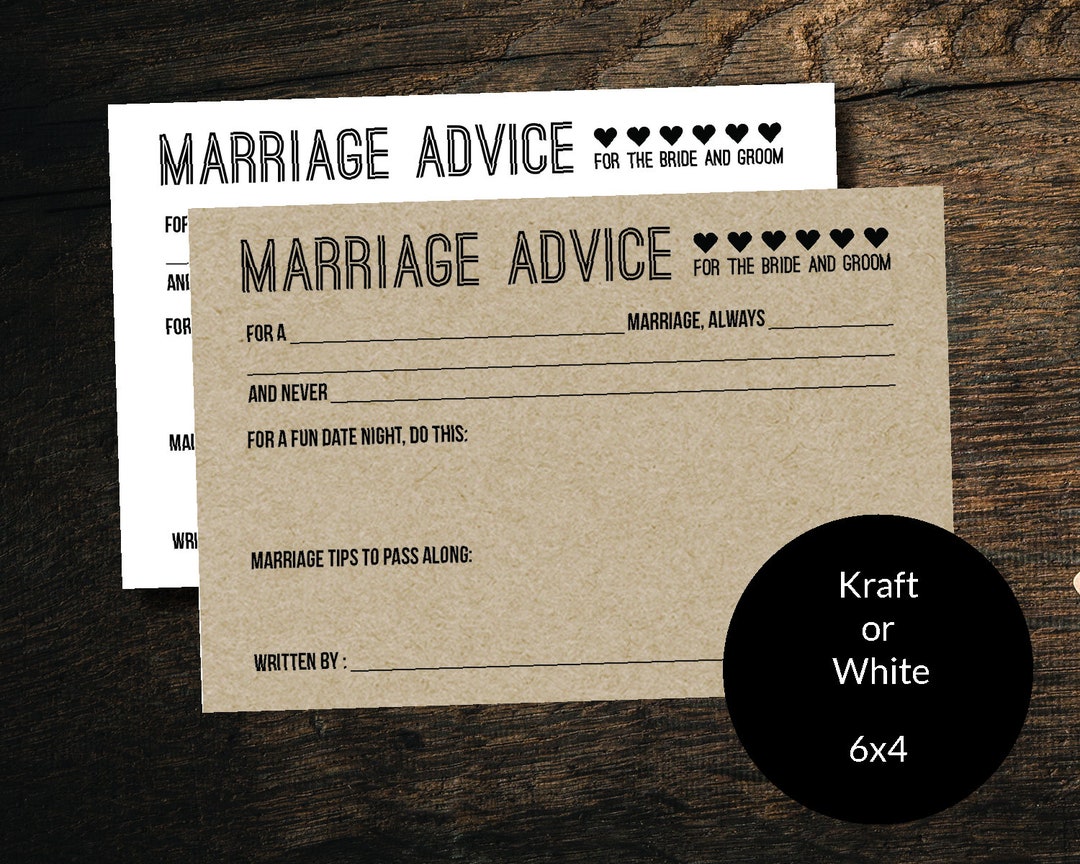Printed Wedding Advice Cards - Etsy