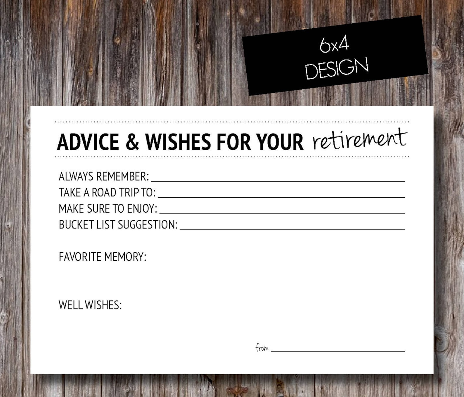 Retirement Party Advice and Wishes Cards | Etsy