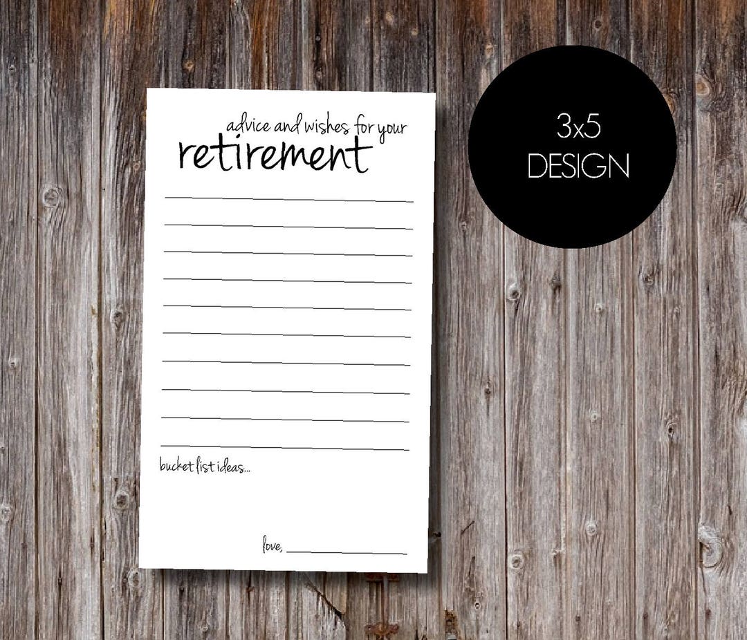Retirement Party Advice and Wishes Cards - Etsy