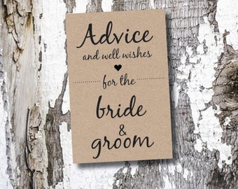 Advice for the Bride and Groom / Packs of 25 - Etsy