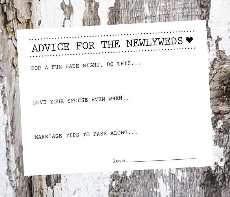 Printed: Wedding Advice Cards / Marriage Advice Cards - Etsy