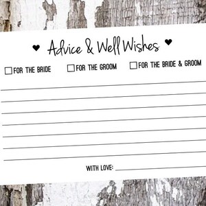 Wedding Advice Card Printable - Etsy