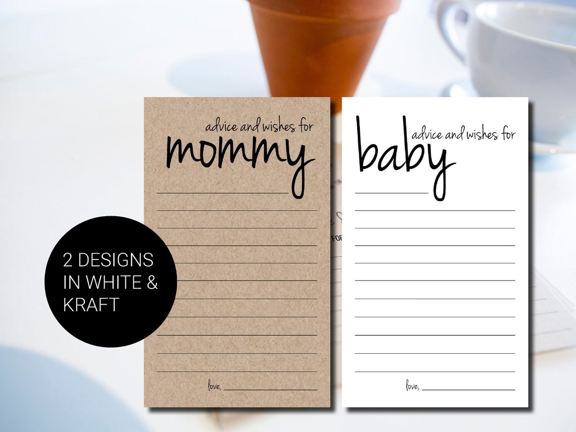Baby Shower Game: Advice for Baby / Advice for Mom - Etsy