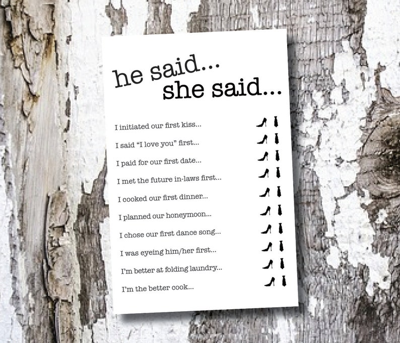 He Said She Said Cards: Kraft White - Etsy