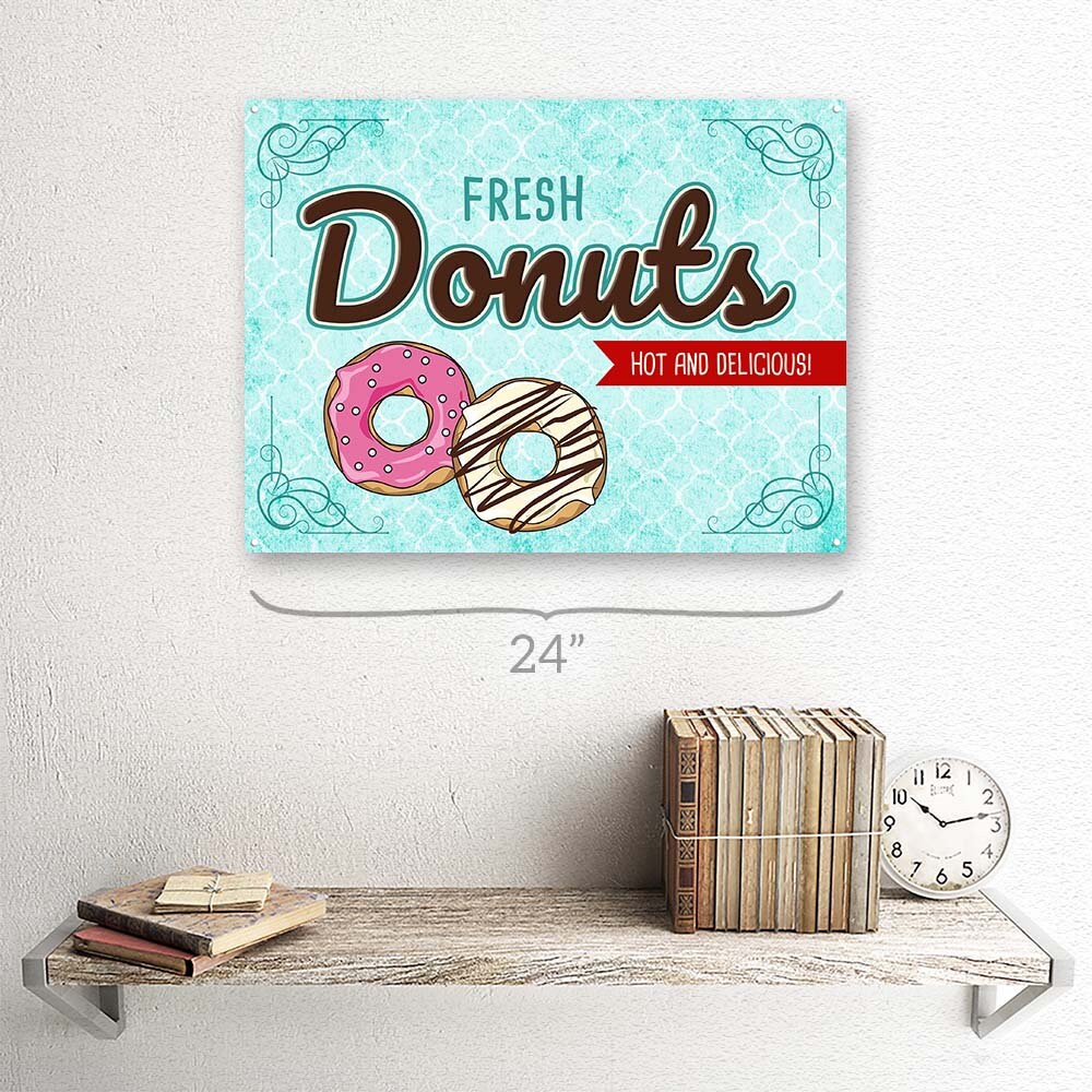 Fresh Donuts Metal Sign Wall Decor for Kitchen and Dining | Etsy