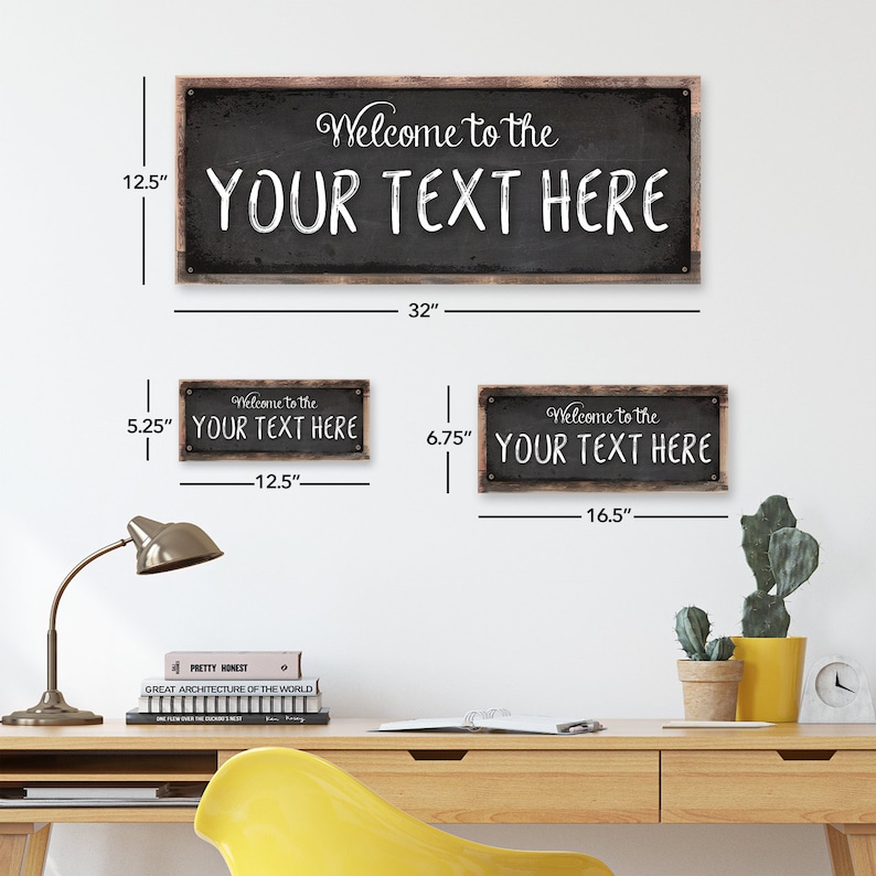 CUSTOM Welcome Sign Vintage Retro Black Chalkboard Look - Etsy