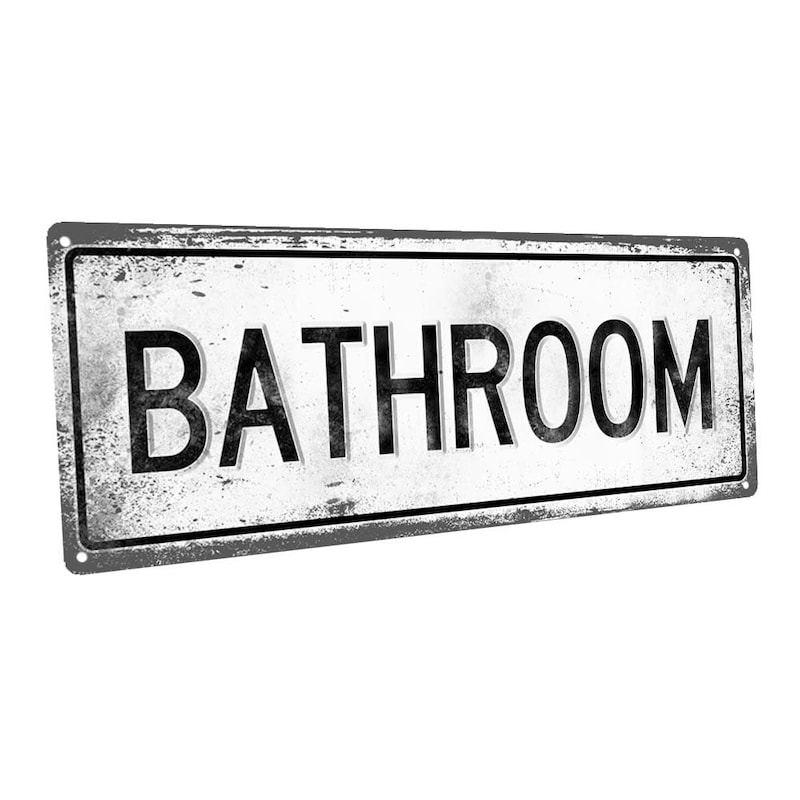Metal Bathroom Sign - Etsy