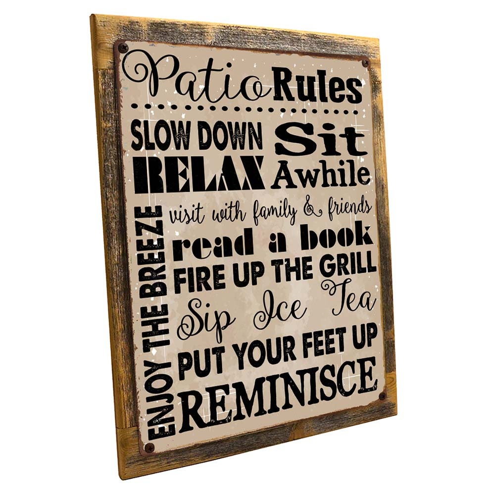 Patio Rules Rules Metal Sign Motivational Rules to Live By | Etsy