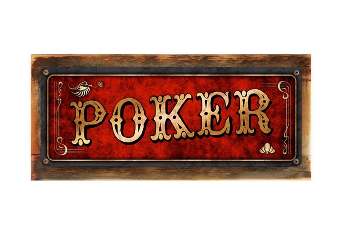 Poker Art Deco Metal Sign Vintage Retro MEM2097 | Etsy
