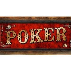 Poker Art Deco Metal Sign Vintage Retro MEM2097 - Etsy