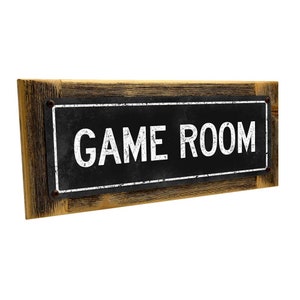 Black Game Room Metal Sign; Wall Decor for Mancave, Den, and Game Room ...