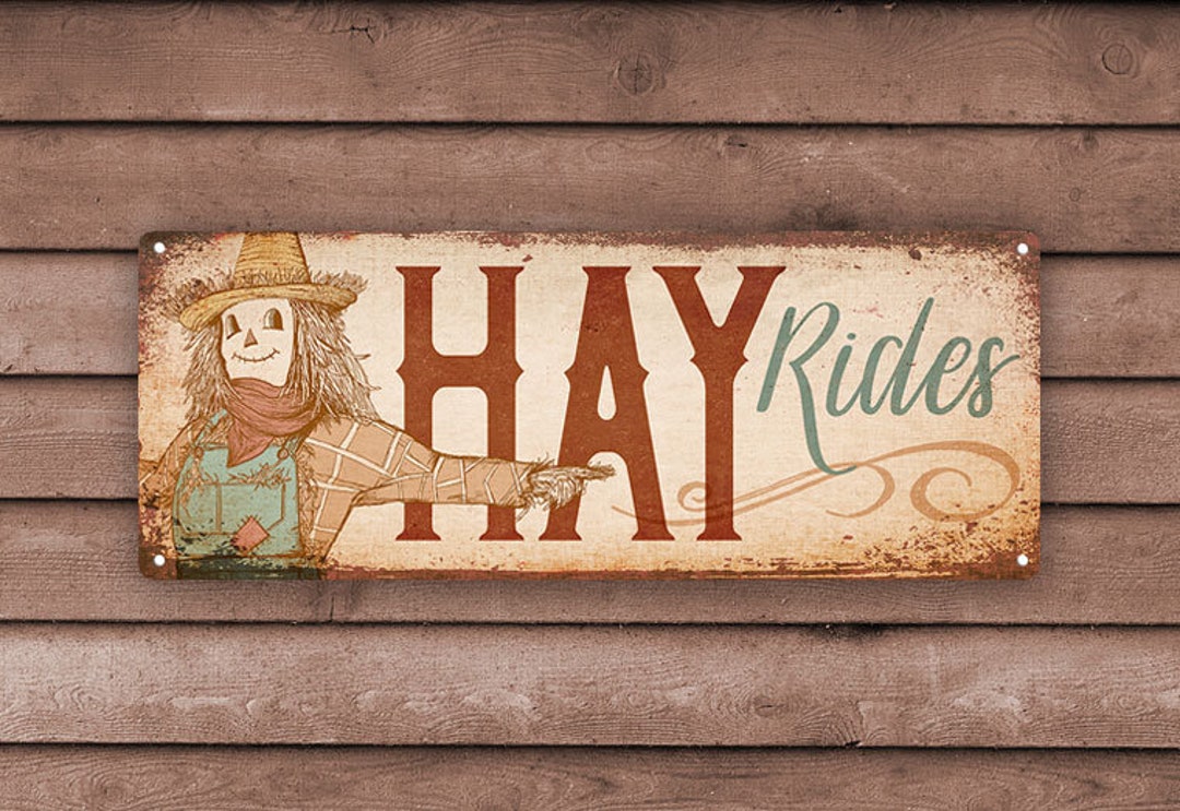 Hay Rides Metal Sign for Autumn Fall Halloween Outdoor - Etsy