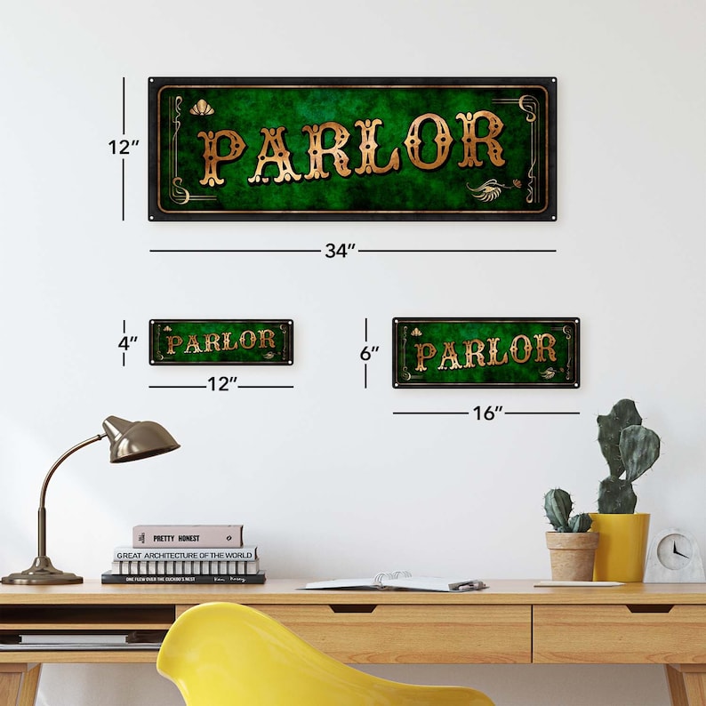 Green Parlor Metal Sign Wall Decor for Home and Office - Etsy