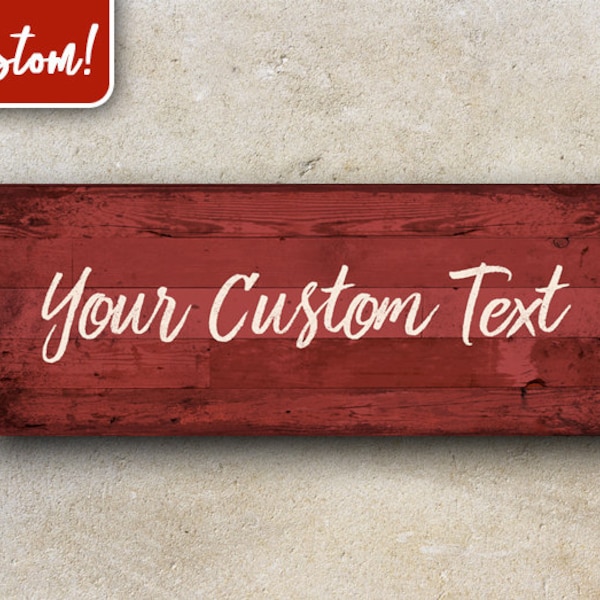 Custom Red Wood Sign - Etsy