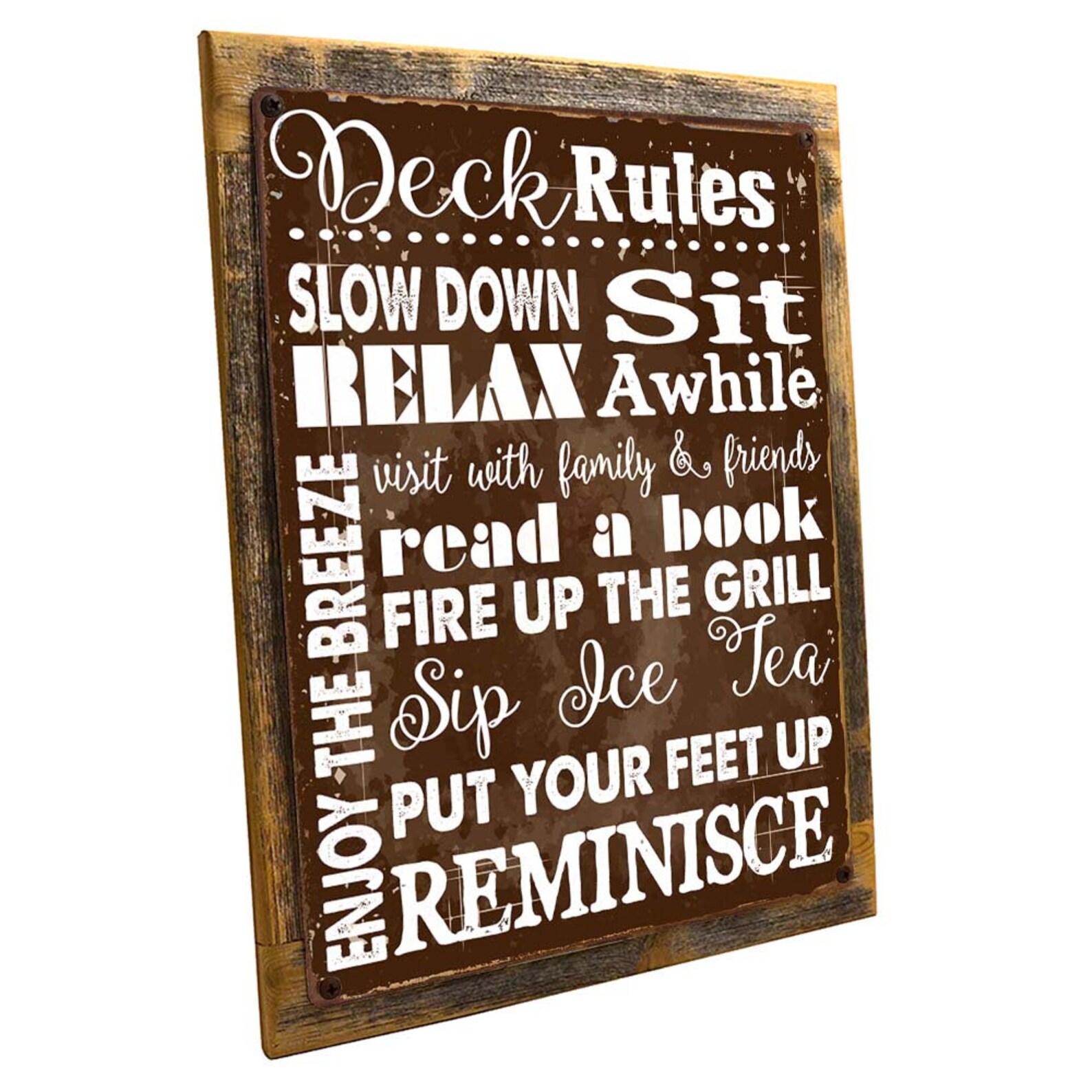 Deck Rules Rules Metal Sign Wall Decor for Porch Patio or - Etsy