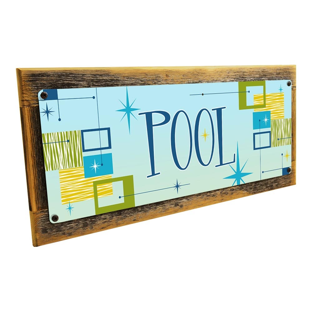 Mid-century Blue Pool Metal Sign Wall Decor for Porch Patio | Etsy