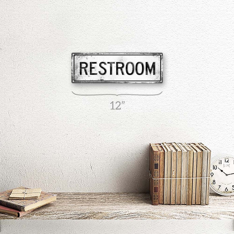 Restroom Metal Sign Wall Decor for Bath or Laundry | Etsy