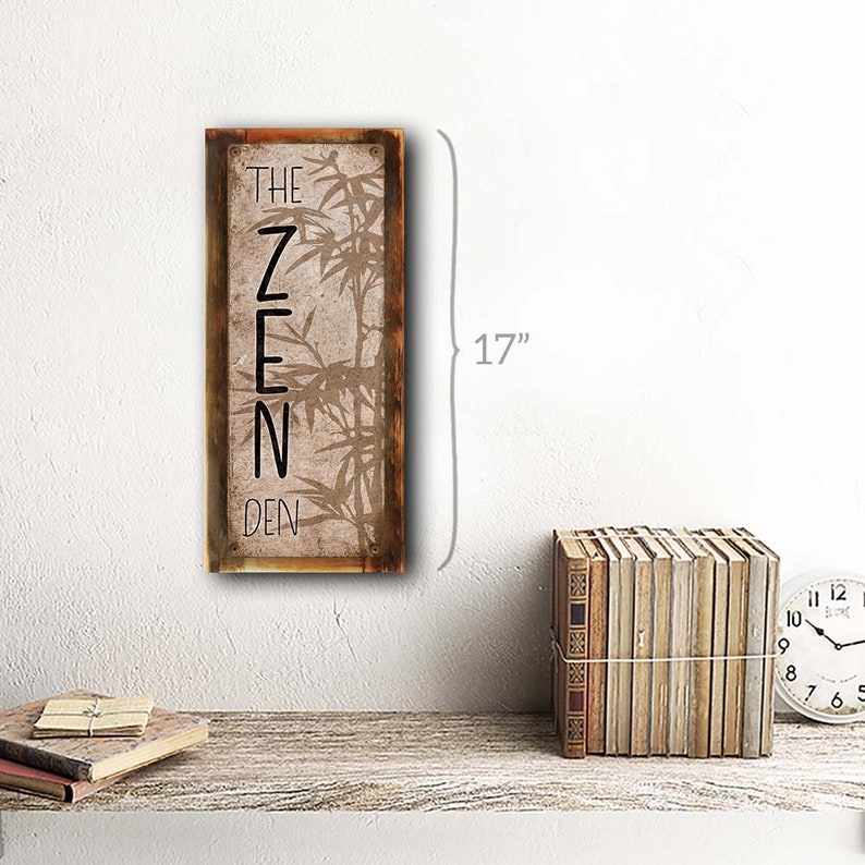 The Zen Den Bamboo Metal Sign Wall Decor for Office or | Etsy