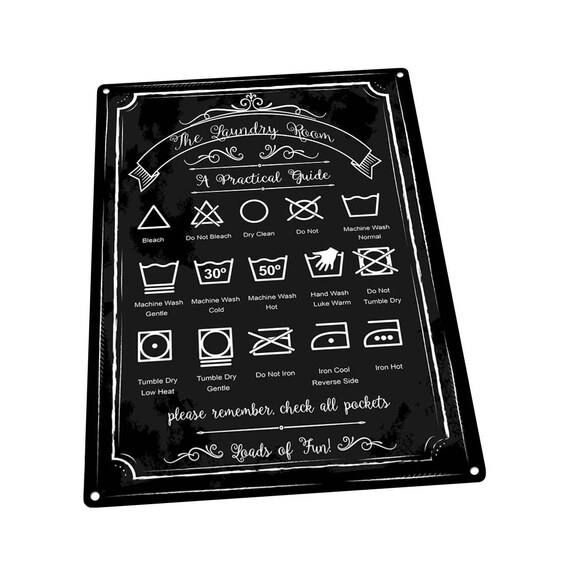 Laundry Guide Metal Sign Wall Decor for Bath or Laundry | Etsy