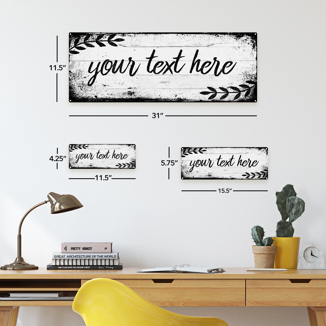 CUSTOM Rustic Wood Design on Metal Sign Wall Decor for Home - Etsy