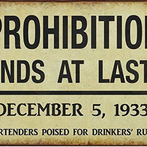 PROHIBITION ENDS Metal Sign Vintage Style Art Deco Bar | Etsy