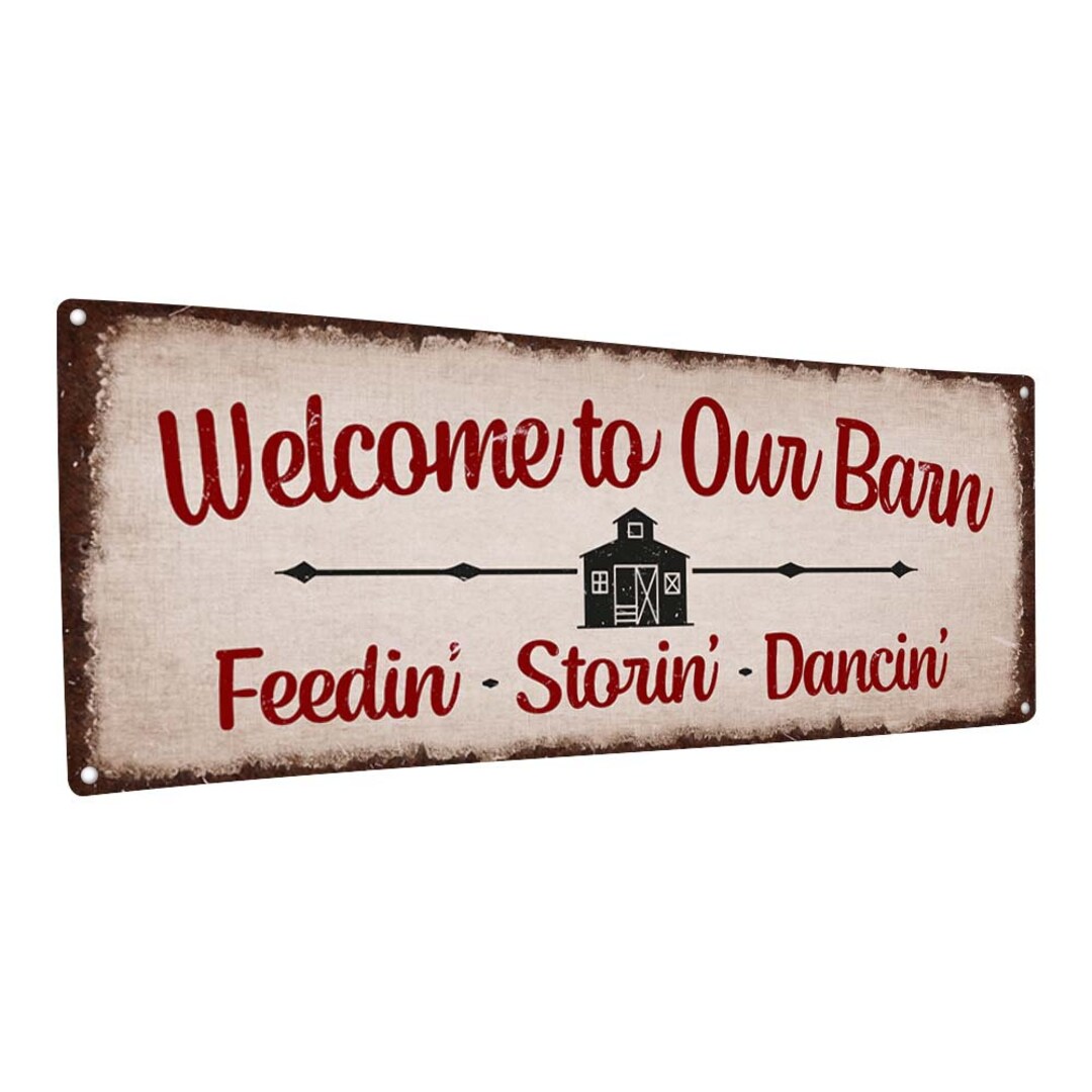 Welcome to Our Barn Metal Sign; Indoor-outdoor Aluminum Wall Decor for ...