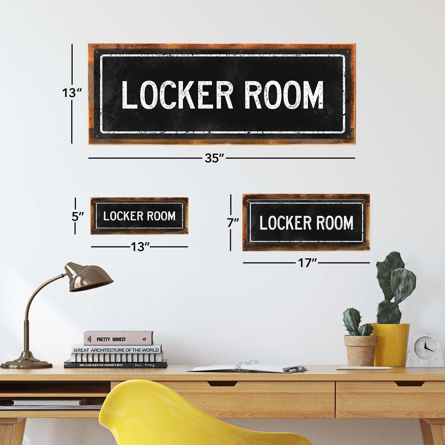 Black Locker Room Metal Sign; Wall Decor for Mancave, Den, and Game ...