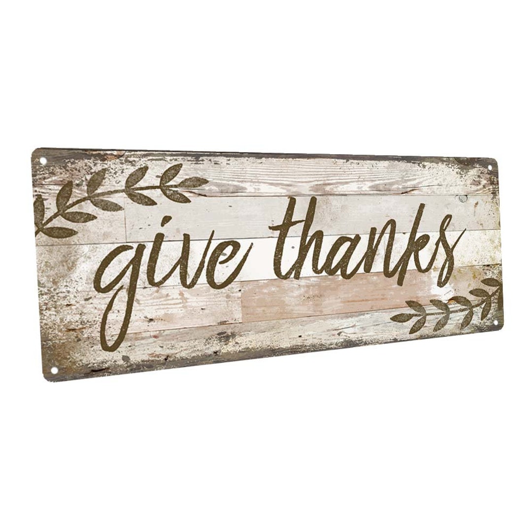 Give Thanks Metal Sign; Wall Decor for Seasonal Ocassions - Etsy
