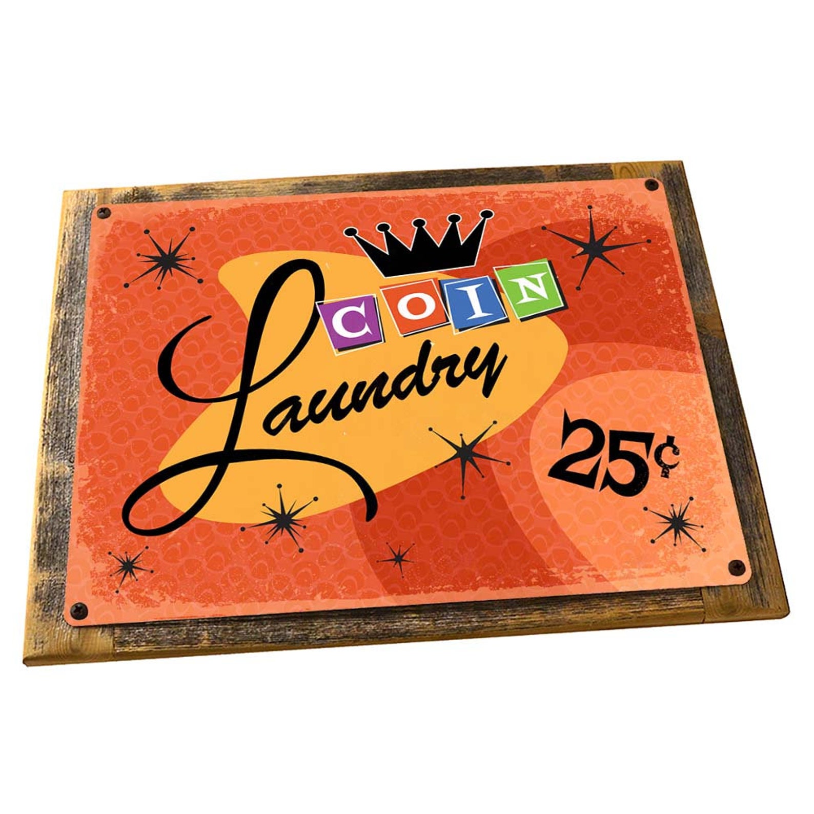 Orange Coin Laundry Metal Sign Wall Decor for Bath or Laundry | Etsy