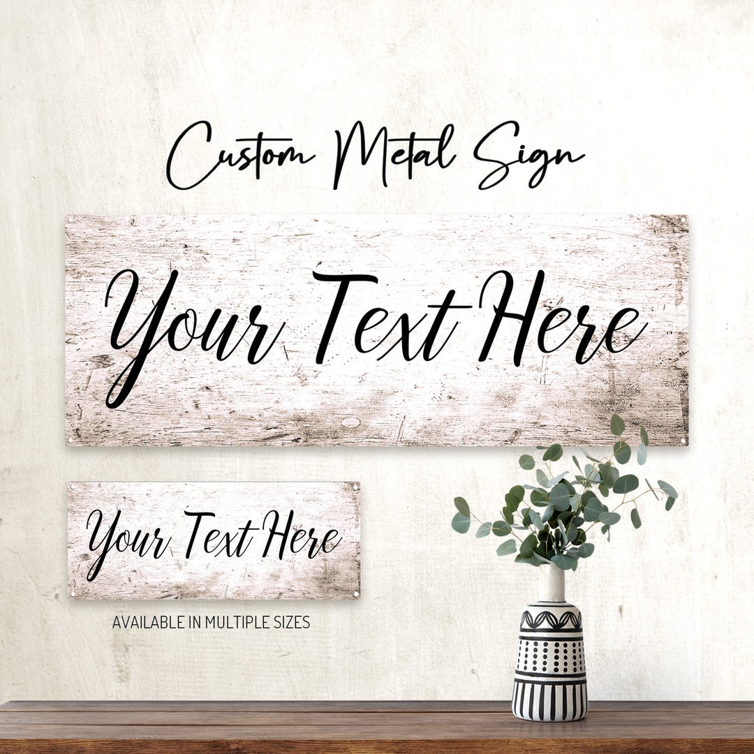 CUSTOM Elegant Metal Sign; Wall Decor for Home and Office, Personalized ...