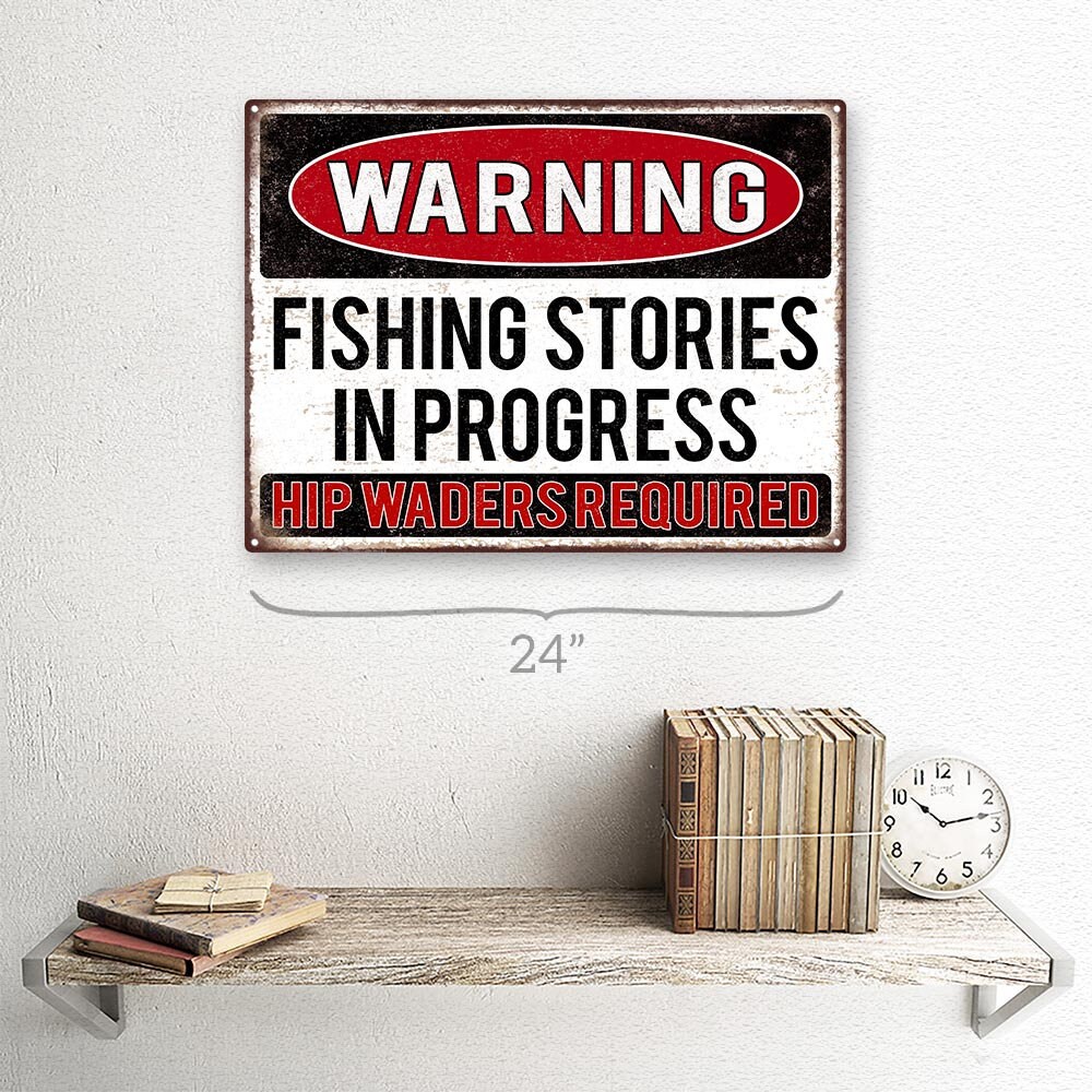 Warning Hip Waders Required Fishing Humor Metal Sign for | Etsy