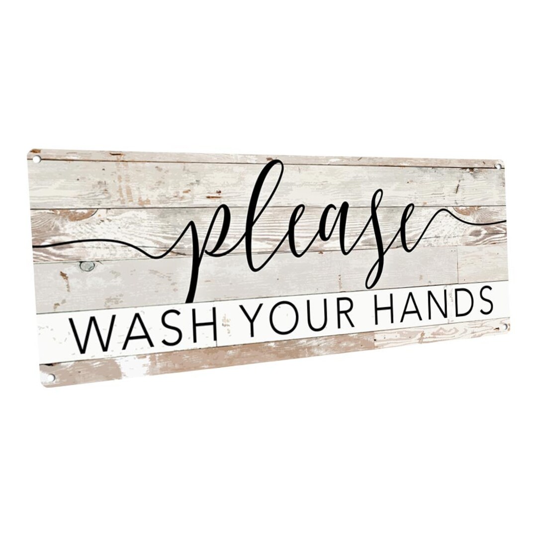 Please Wash Your Hands Metal Sign, for Kitchen, Bathroom, Office - Etsy