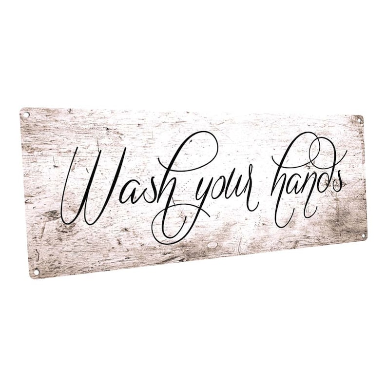 Wash Your Hands Metal Sign Wall Decor for Home Kitchen - Etsy
