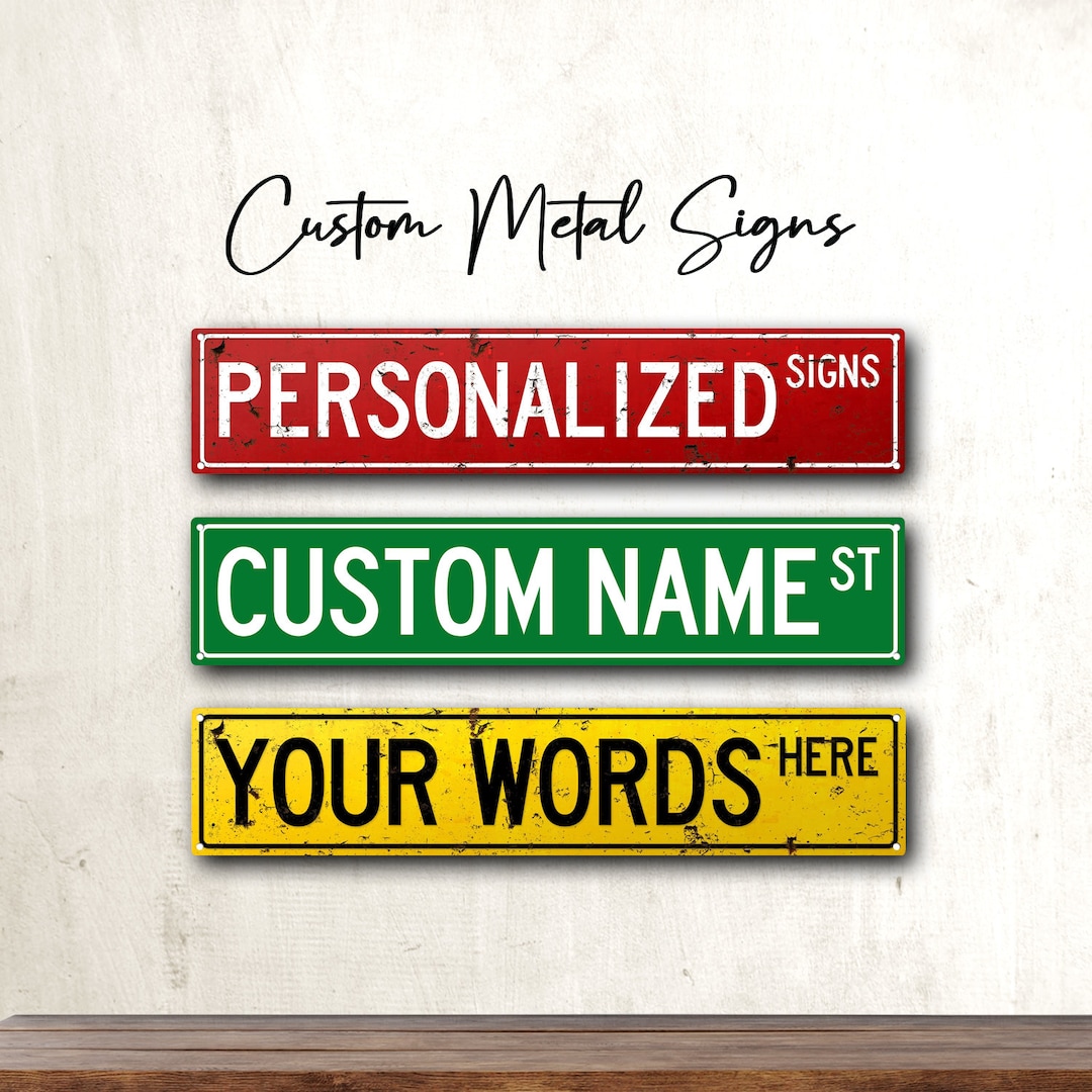 Personalized Street Sign; CUSTOM Metal Street Sign With Your Name ...