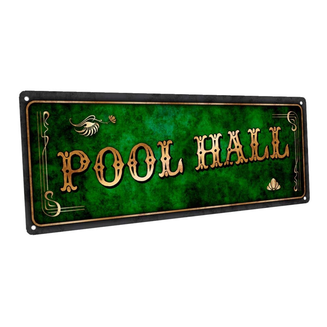 Green Pool Hall Metal Sign; Wall Decor for Mancave, Den, or Gameroom - Etsy
