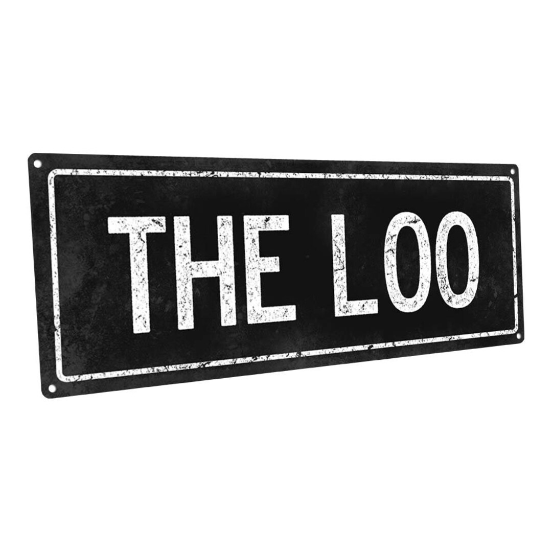 Black The Loo Metal Sign Wall Decor For Bath And Laundry Etsy