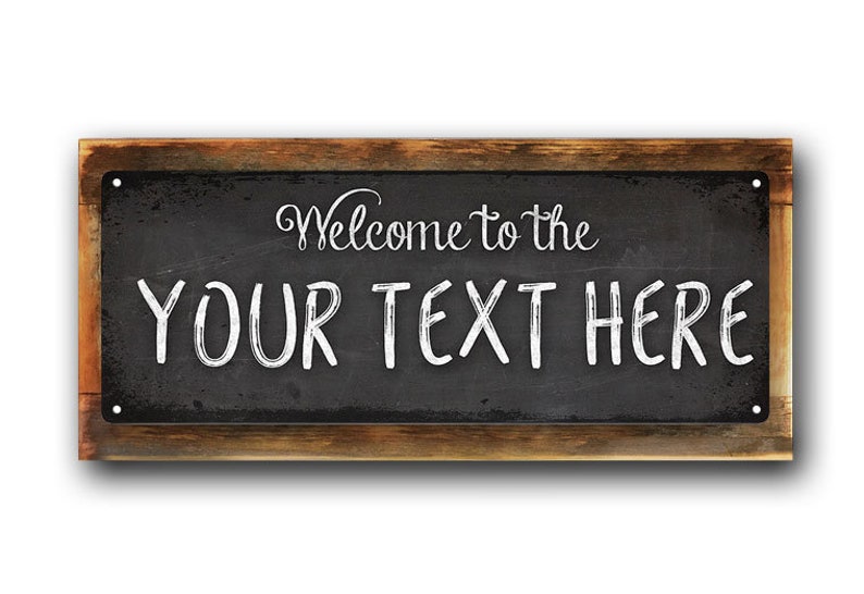 CUSTOM Welcome Sign Vintage Retro Black Chalkboard Look | Etsy