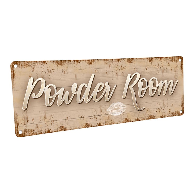 Powder Room Metal Sign Wall Decor for Bath or Laundry - Etsy