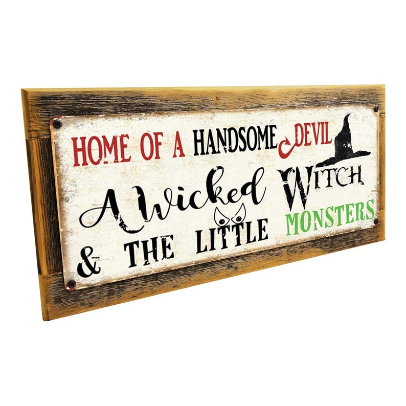 Devil Witch and Monsters Metal Sign Wall Decor for Seasonal - Etsy