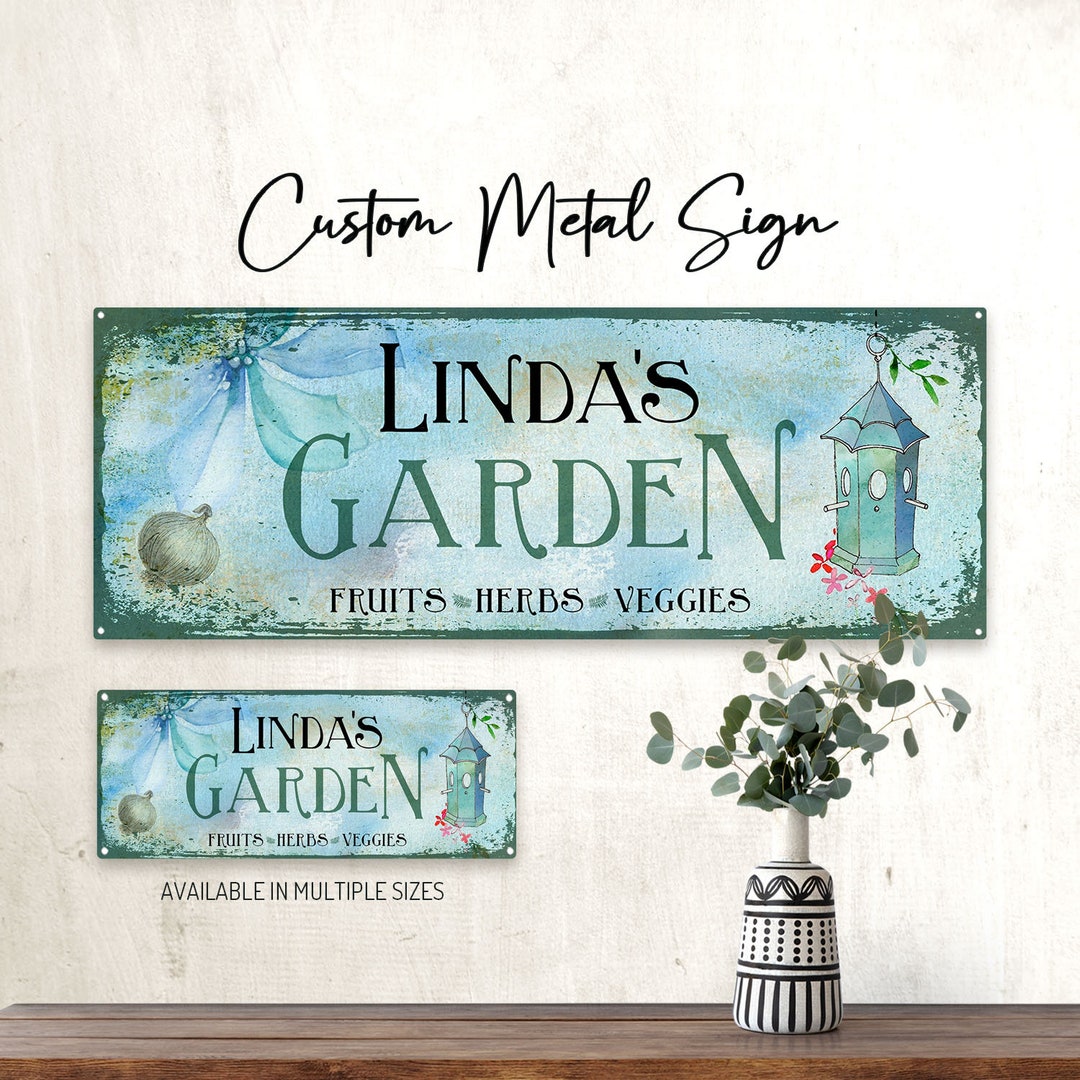CUSTOM Garden Metal Sign, Vintage, Retro, Personalized Gift - Etsy