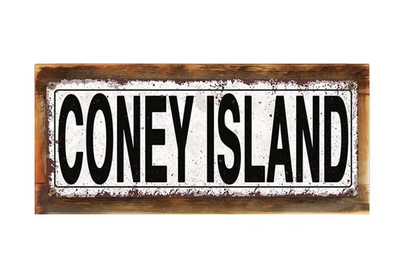 Coney Island Metal Street Sign, Rustic, Vintage - Etsy