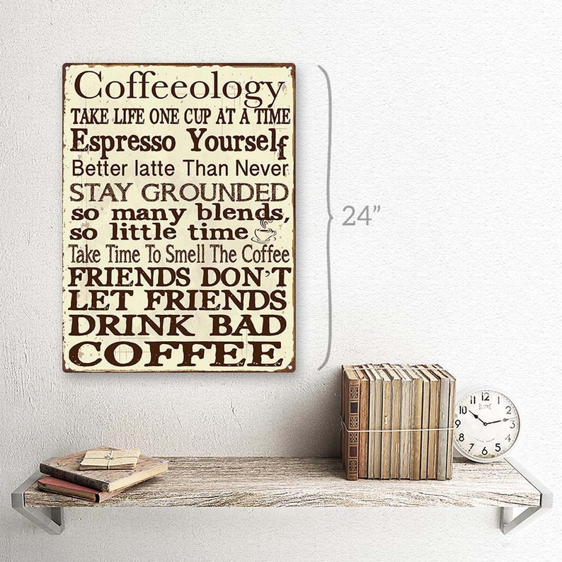 Coffeeology Metal Sign Wall Decor for Kitchen and Dining Room - Etsy