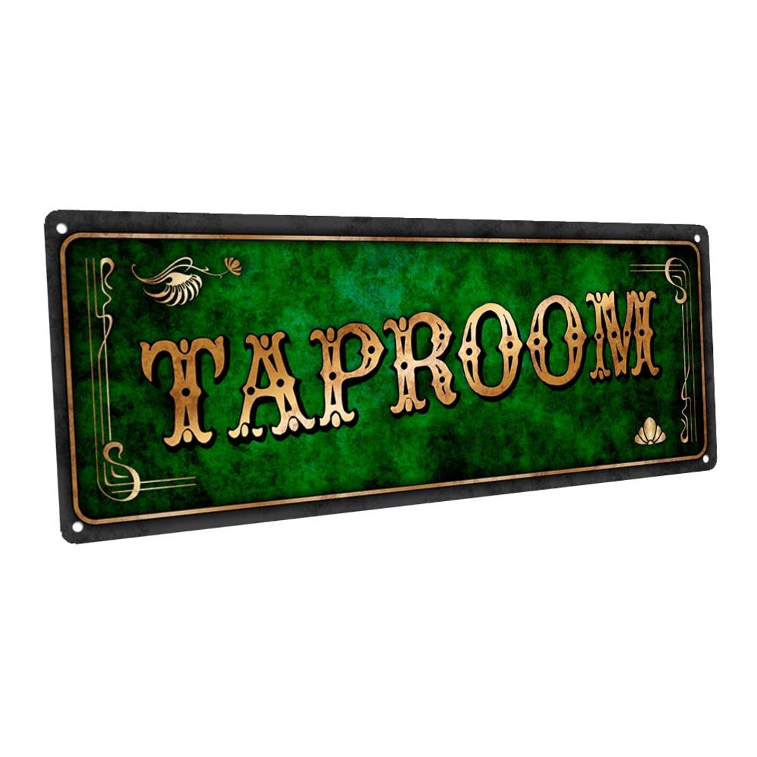 Green Taproom Metal Sign Wall Decor for Mancave Den or - Etsy