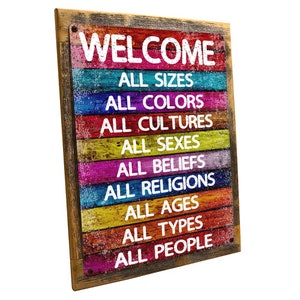 All Welcome Metal Sign; Wall Decor for Office or Meeting Room - Etsy