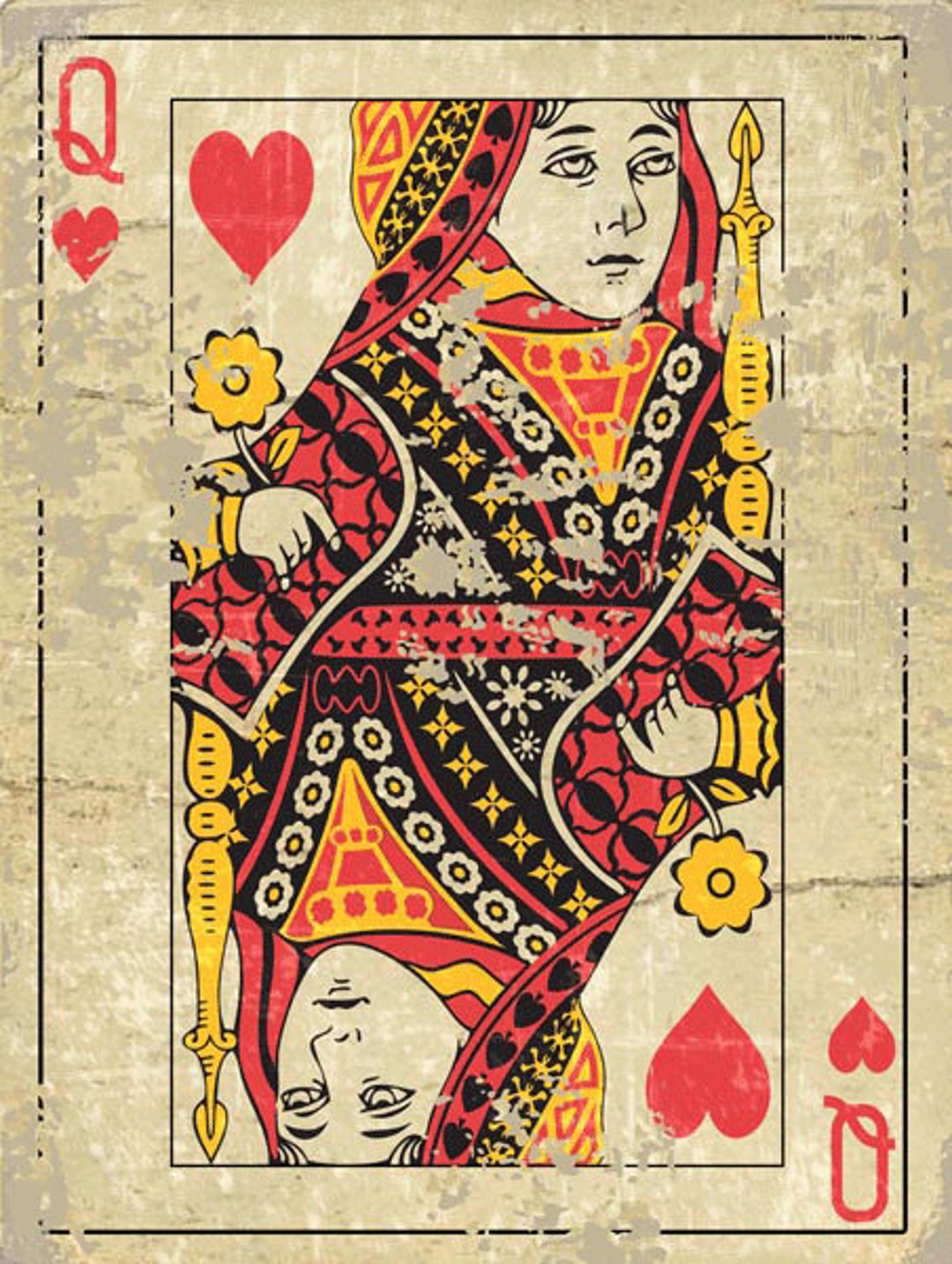 Queen Playing Card Den Gameroom Mancave HB7247 - Etsy