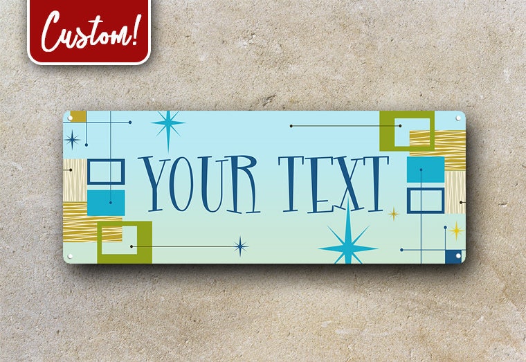 CUSTOM Mid-century Design Metal Sign Wall Decor for Home and | Etsy