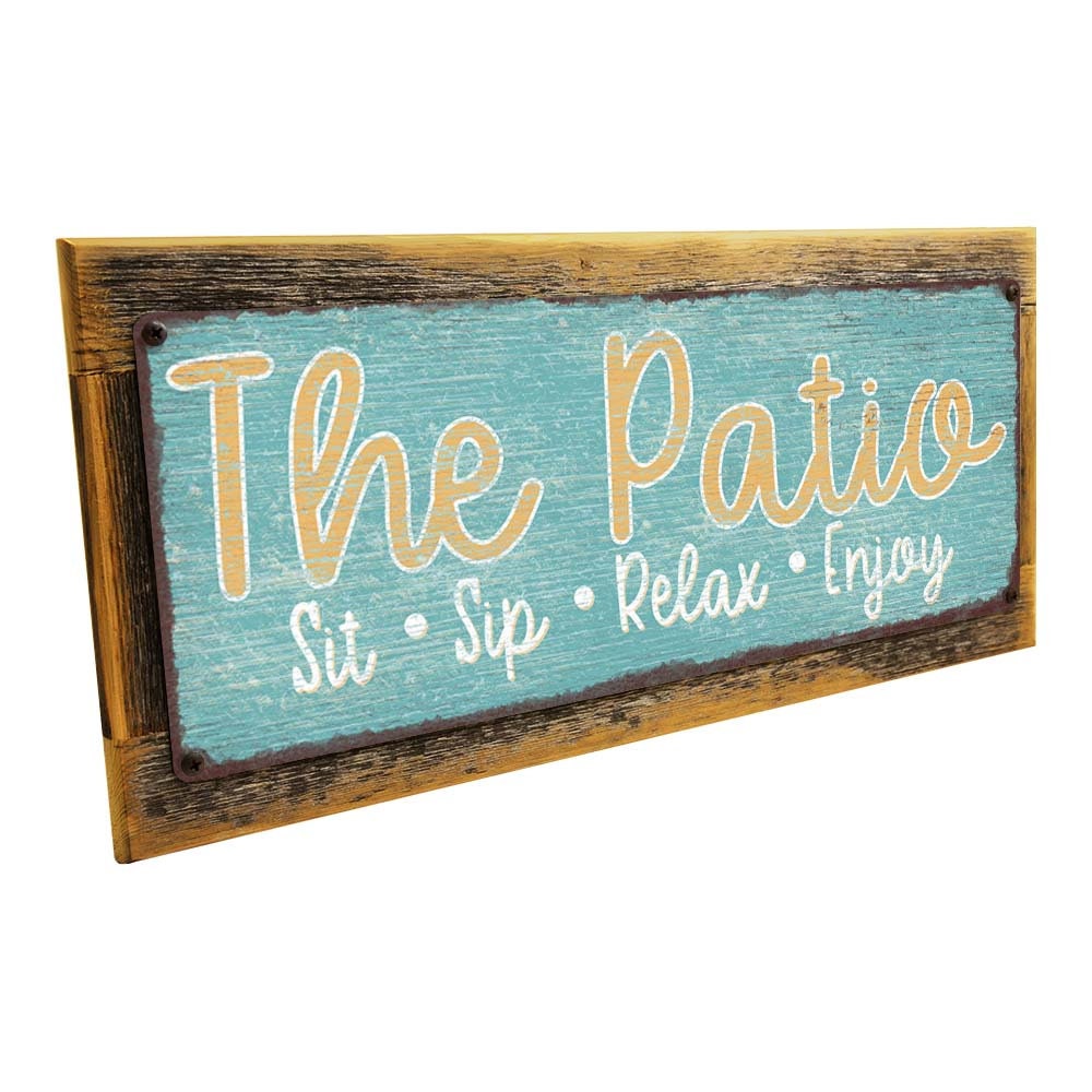 The Patio Sit Sip Relax Metal Sign Wall Decor for Porch | Etsy