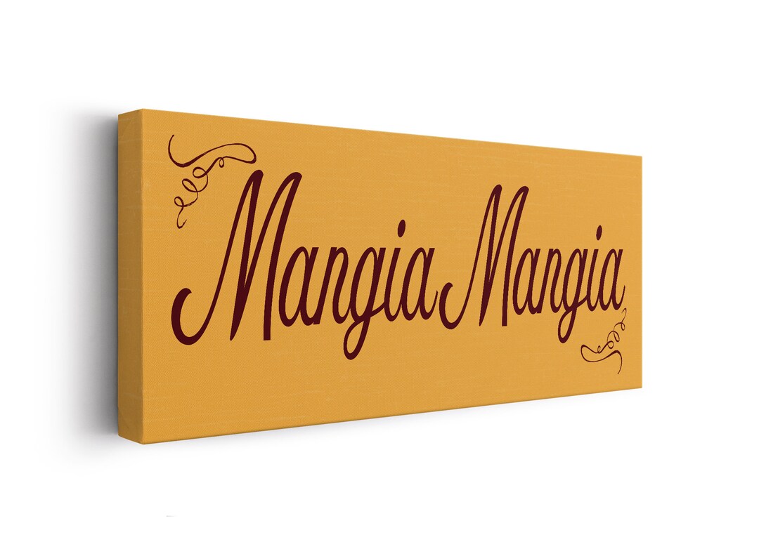 Mangia Mangia Canvas - Wall Decor for Home, Kitchen, Dining Room - Etsy